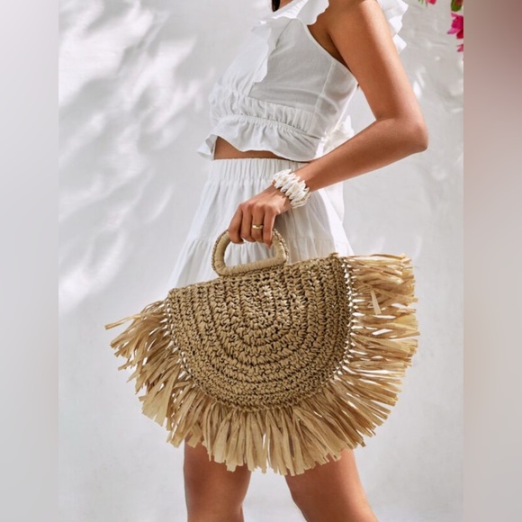Boutique | Bags | Straw Fringe Tote Bag | Poshmark